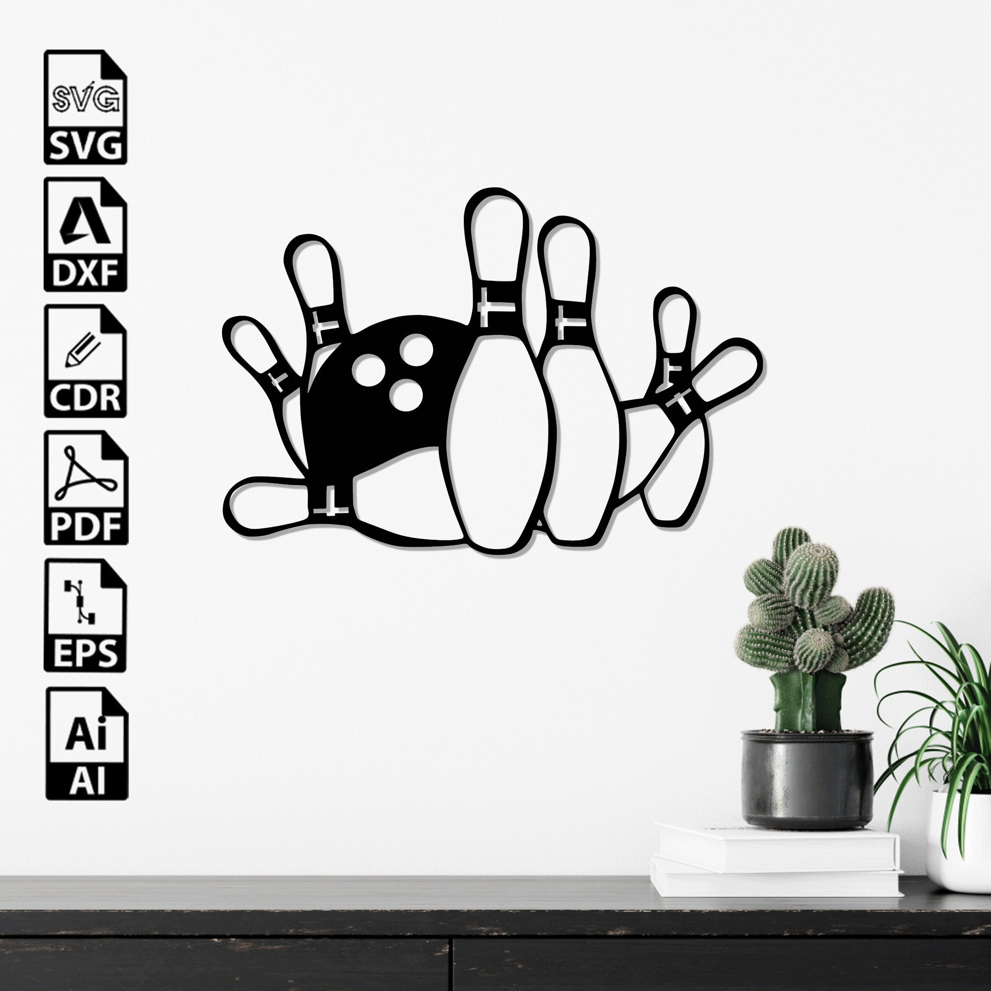 Bowling Ball Dxf Split Svg Pdf Digital Download Laser Cut Cnc Cutting ...