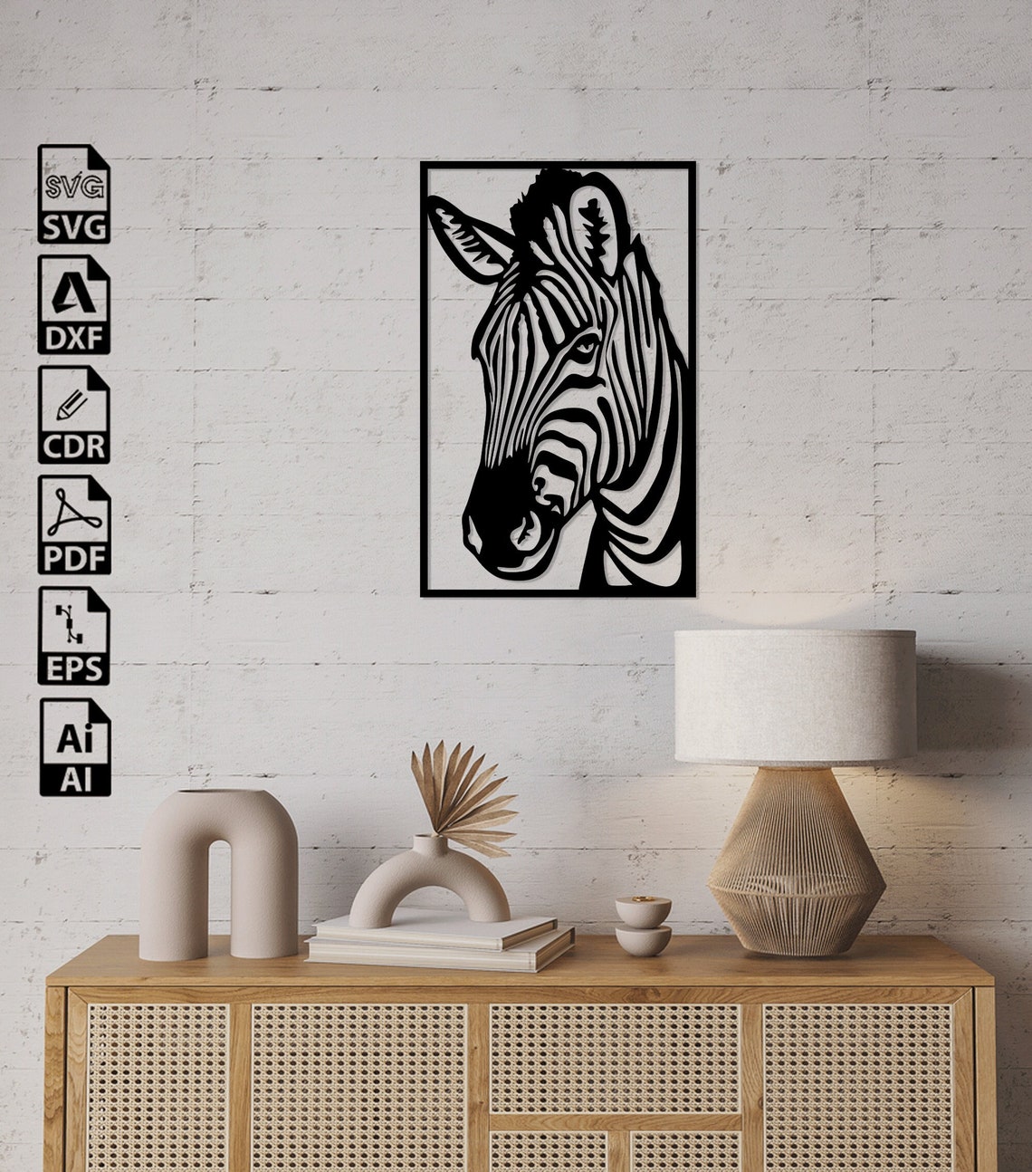 Zebra Dxf Zebra Svg Pdf Digital Download Laser Cut Cnc Cutting Router ...