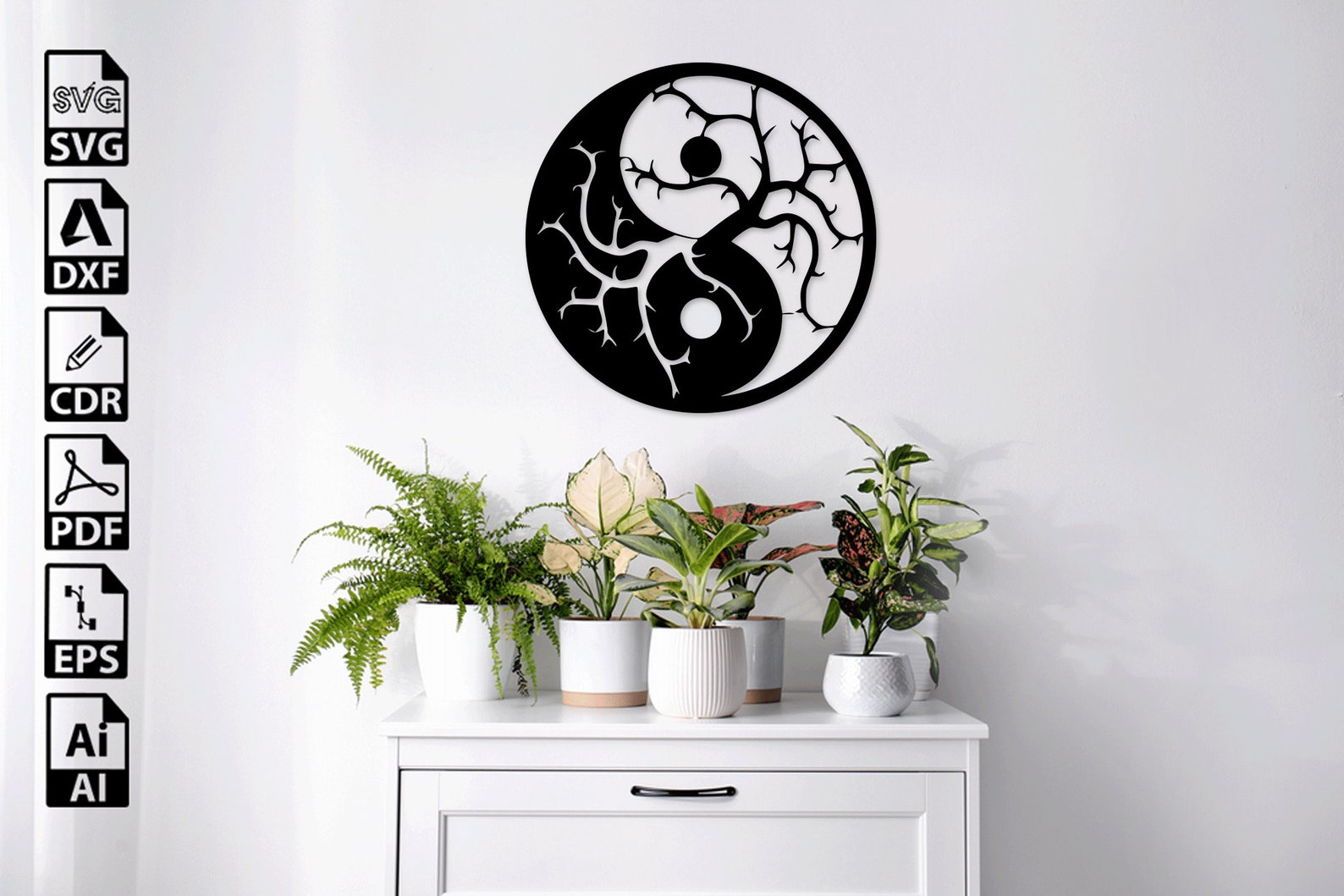 Yin Yang, Tree of Life Dxf Svg, Digital Download, Laser Cut, Cnc ...
