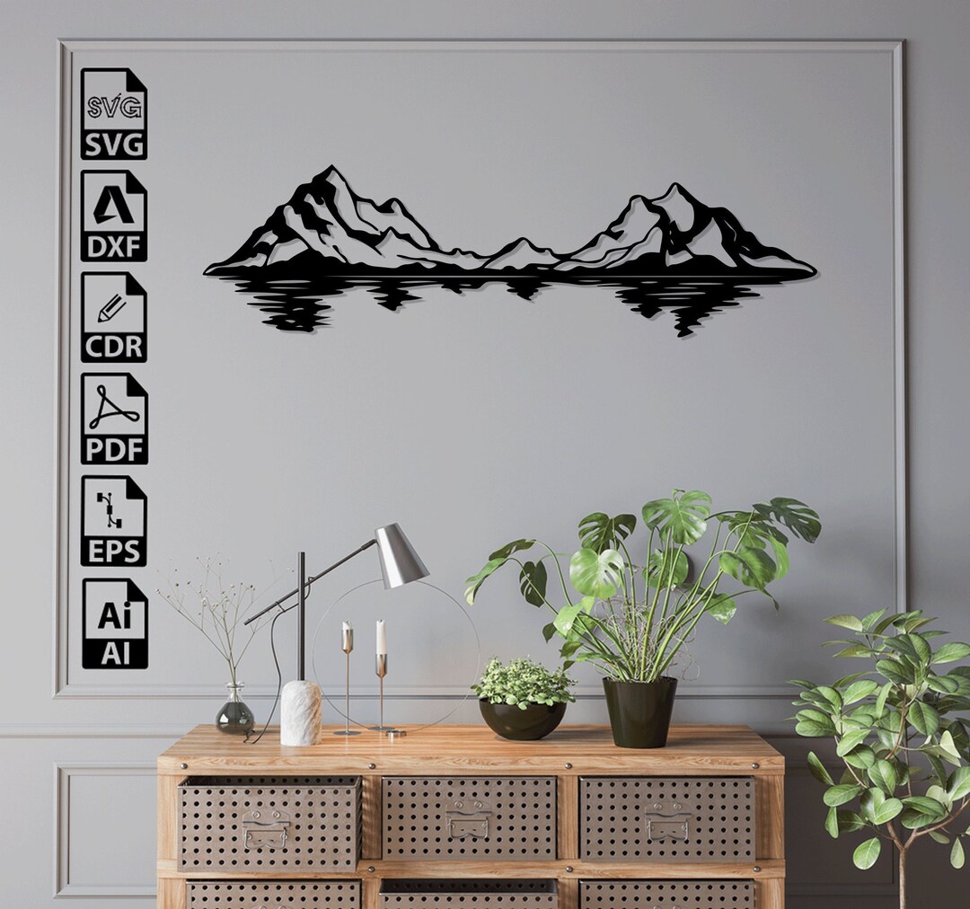 Mountain Nature Dxf Forest Svg Digital Download Laser Cut Cnc Cutting ...