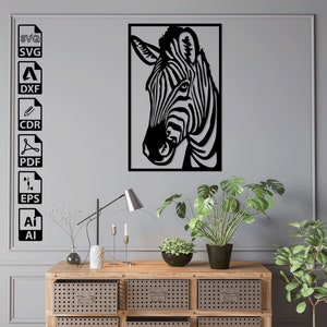 Zebra Animals Laser Cut SVG DXF Files – Cricut, CNC, Wall Art, Vector ...