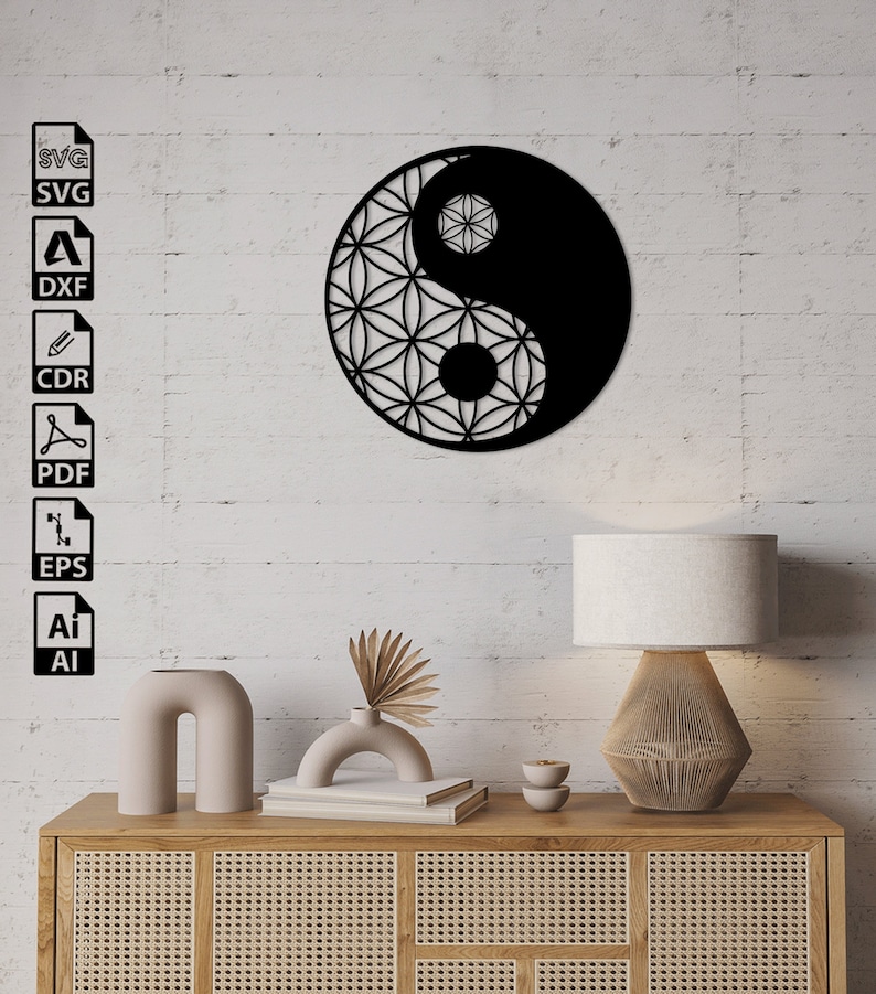 Yin Yang White Black Laser Cut SVG DXF Files – Cricut, CNC, Wall Art ...