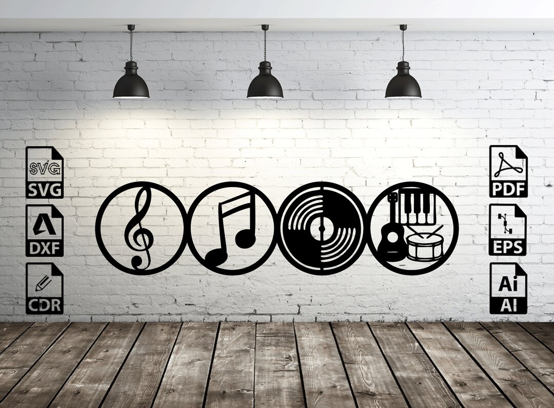 Music Note Sound Record Pick up Dxf Svg Pdf Glowforge Digital Download ...