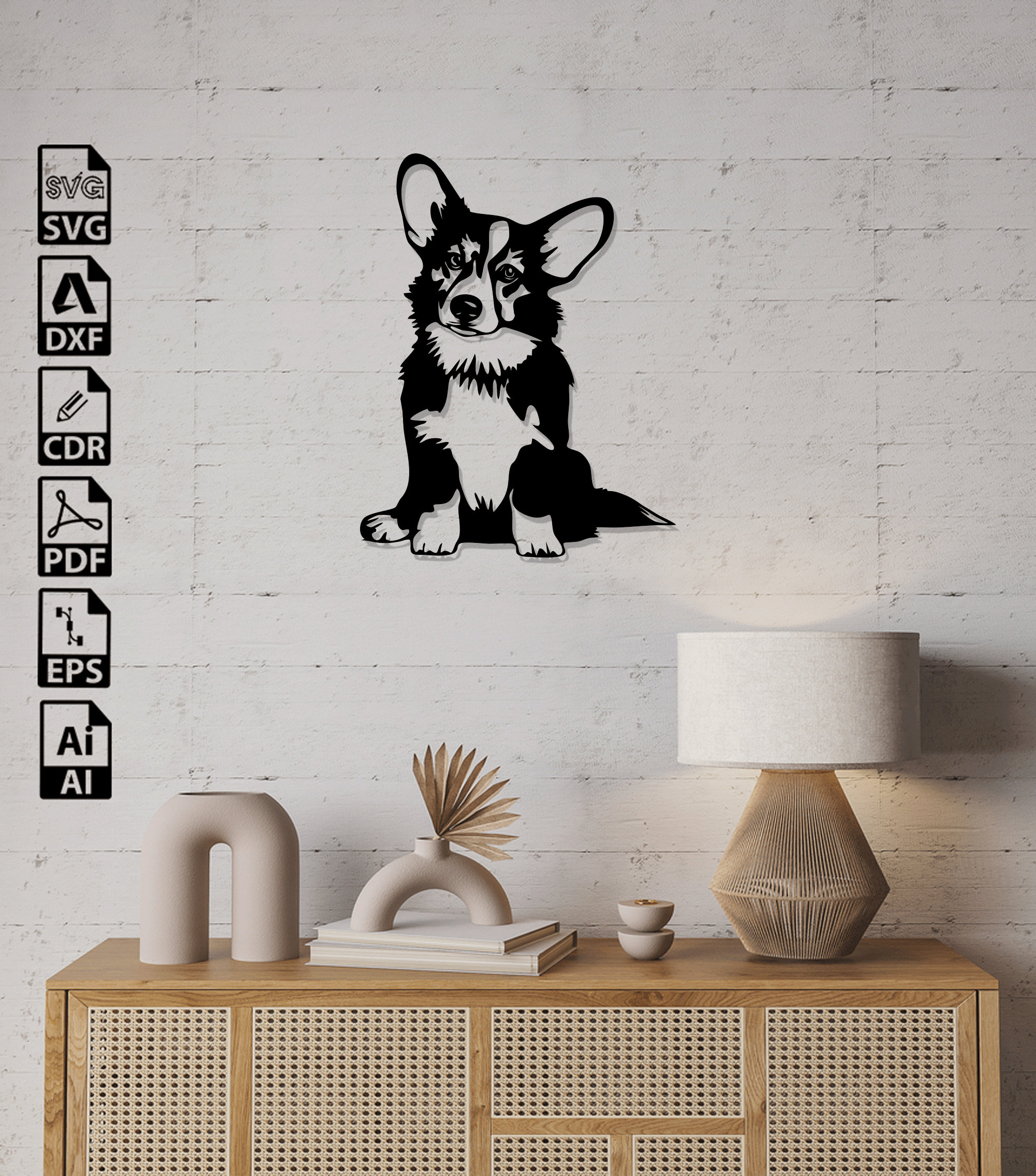 Corgi Dog Dxf Dog Svg Pdf Digital Download Laser Cut Cnc - Etsy