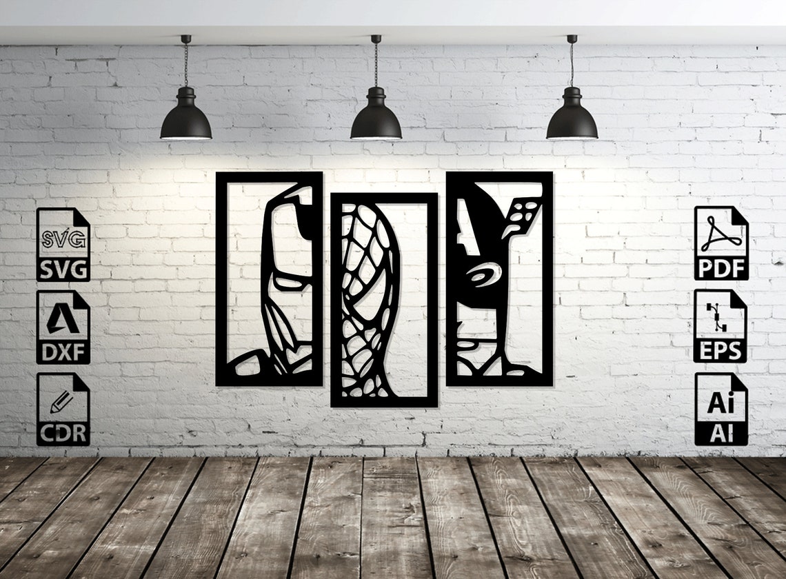 Iron Man Dxf Spiderman Captain America Svg Digital Download Laser Cut ...