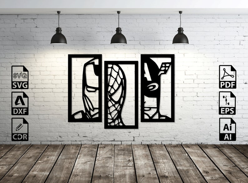 Iron Man Dxf Spiderman Captain America Svg Digital Download Laser Cut ...
