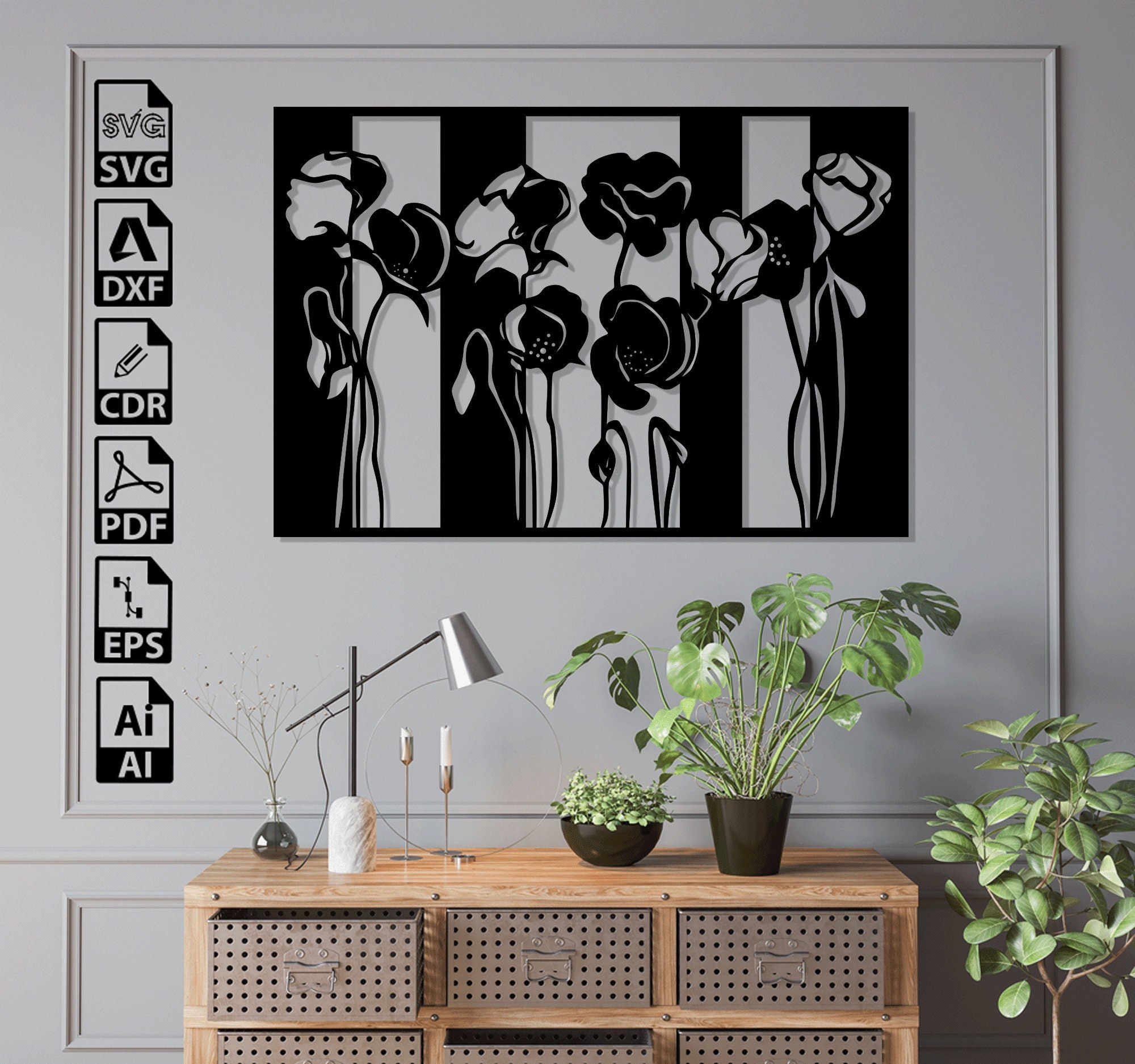 Flowers Rose Dxf Rose Svg Pdf Digital Download Laser Cut Cnc Cutting ...