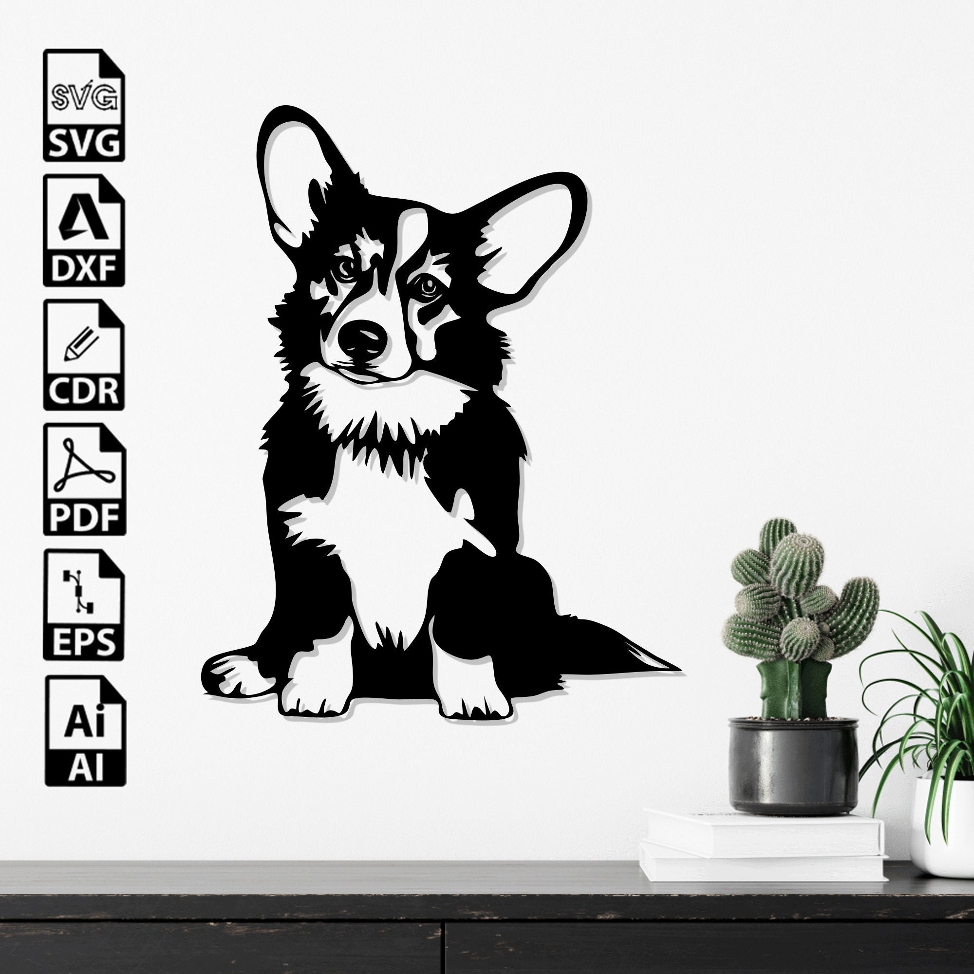 Corgi Dog Dxf Dog Svg Pdf Digital Download Laser Cut Cnc - Etsy