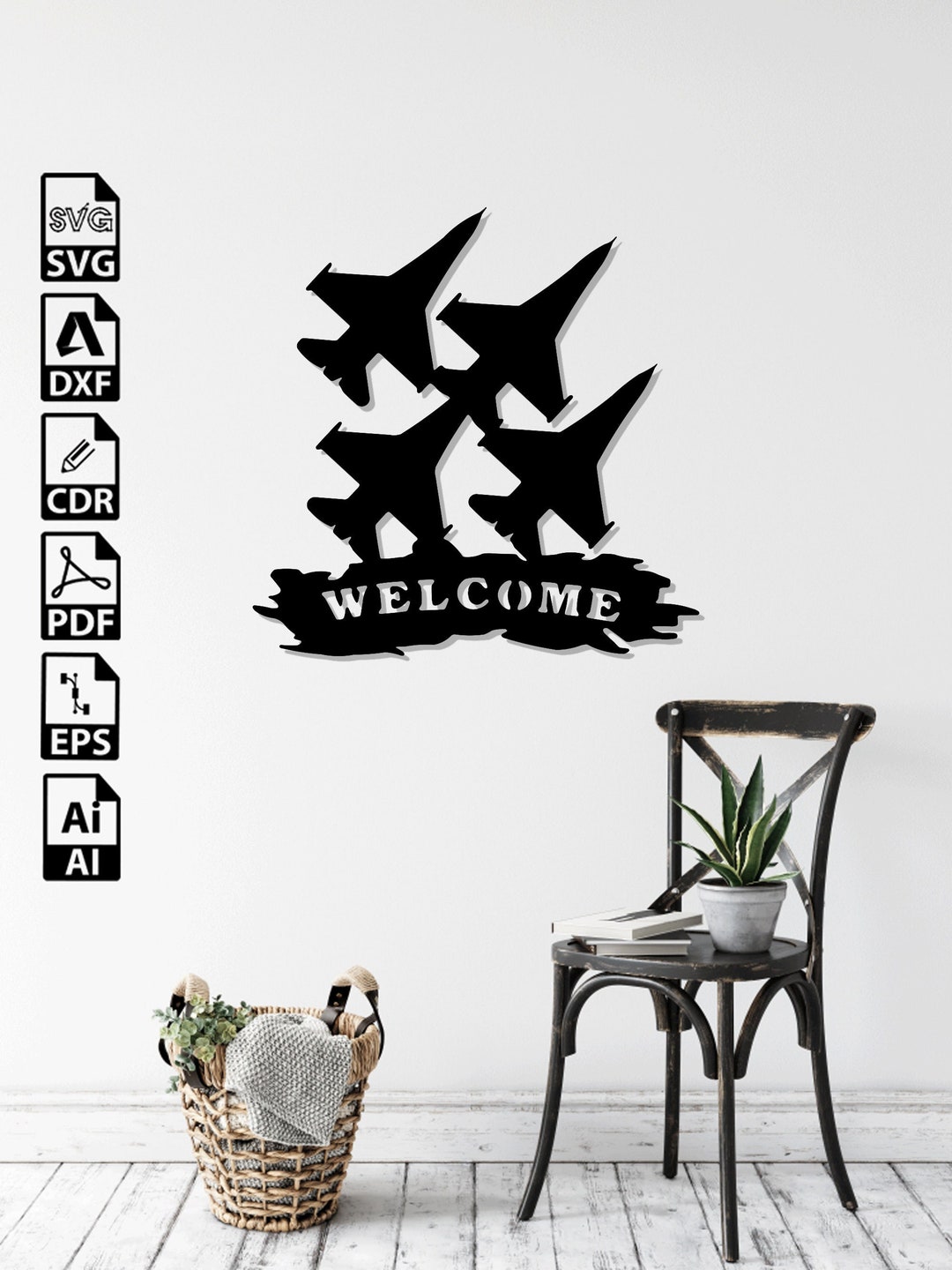 Airplane Plane Dxf Svg Digital Download F4 F16 Laser Cut Cnc Cutting ...