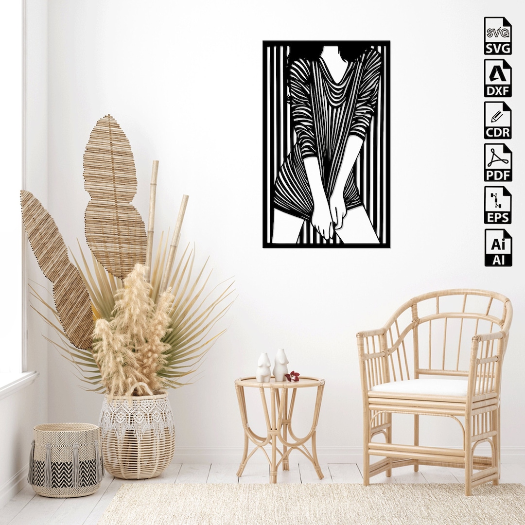 3D Geometric Girl Dxf Woman Svg Digital Download Laser Cut Cnc Cutting ...