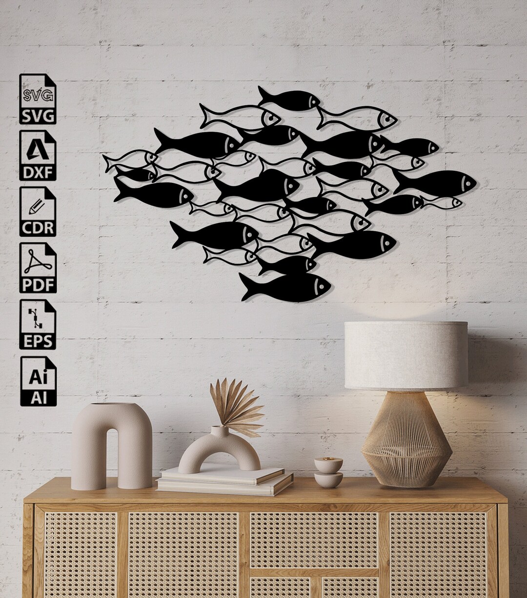 Fisch Laser Cut SVG-DXF Dateien - Cricut, CNC, Wandkunst, Vektor ...