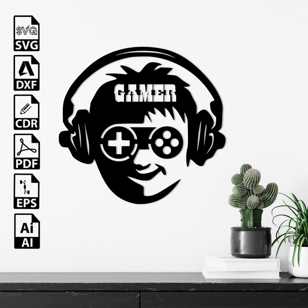 Gamer Boy Game Dxf Svg Pdf Digital Download Glowforge Laser Cut Cnc ...