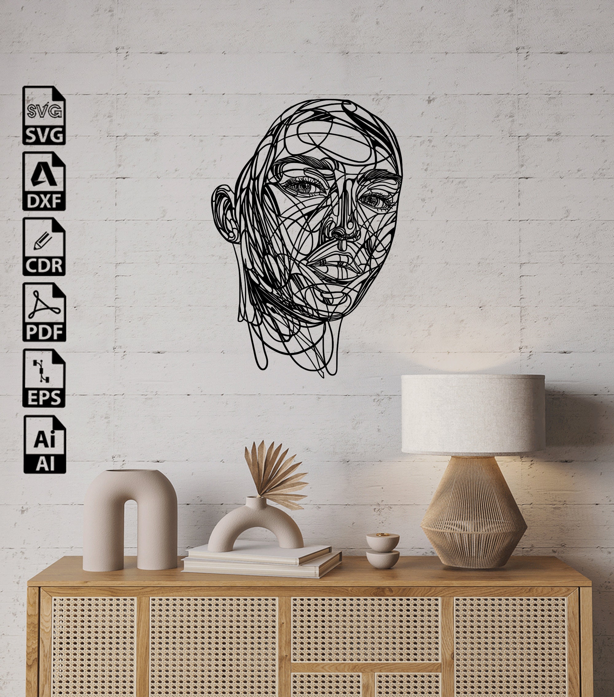 Woman Girl Dxf Line Art Svg Digital Download Laser Cut Cnc - Etsy