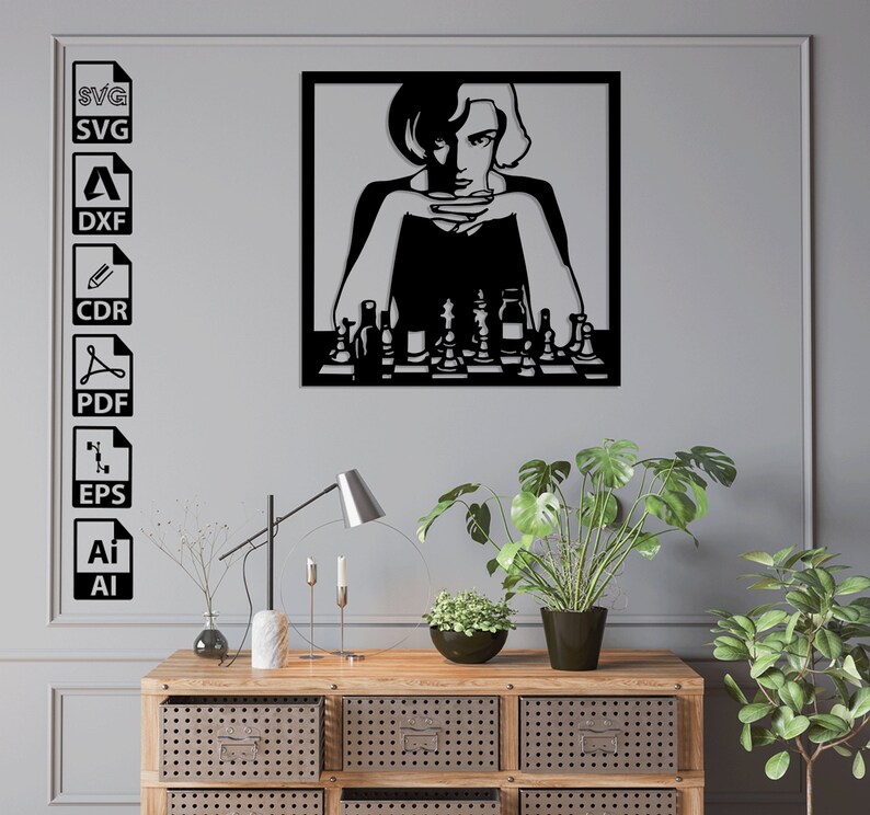 Chess Queen's Gambit Dxf Svg Pdf Digital Download Laser - Etsy