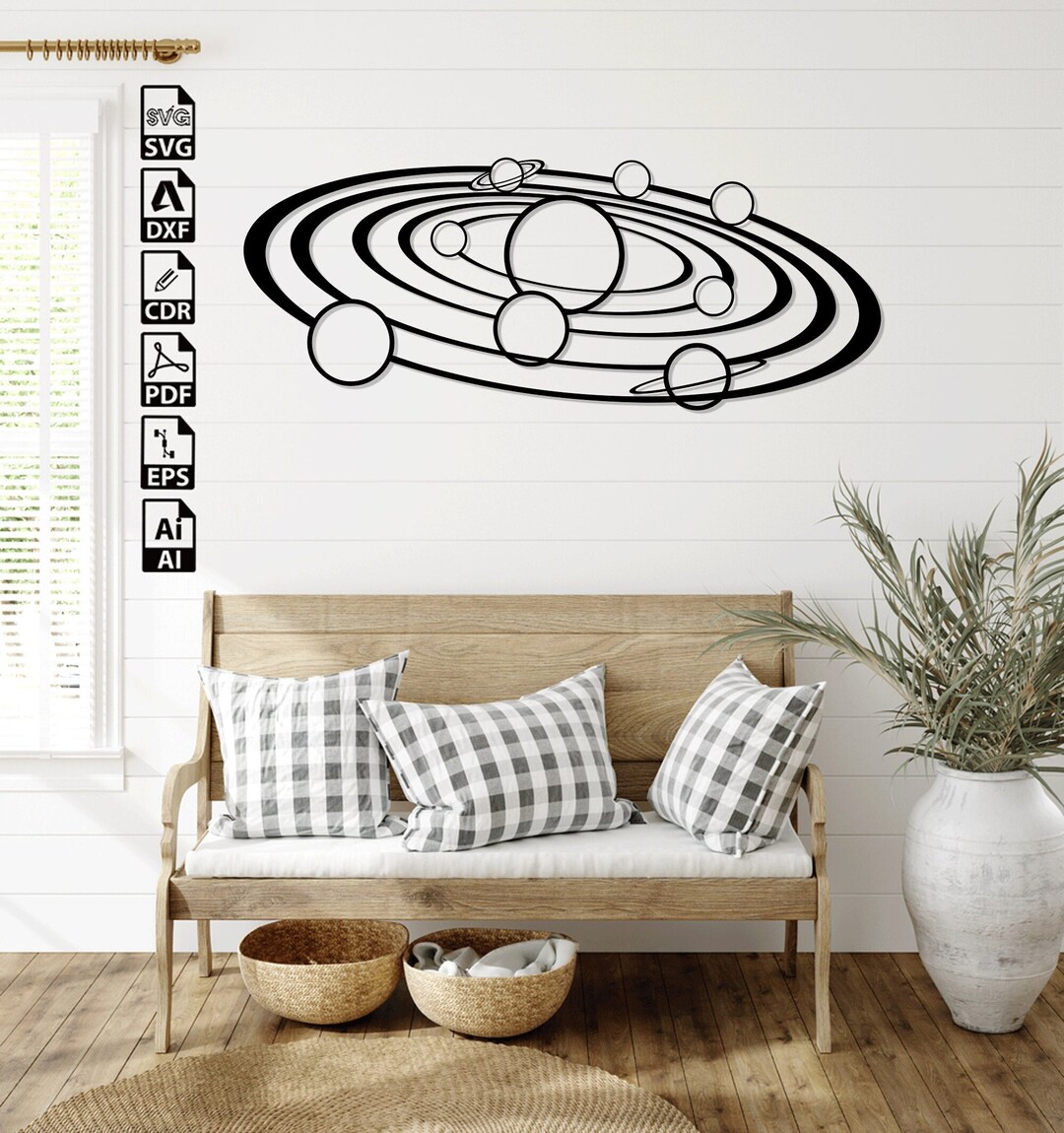 Solar System Planets Dxf Svg Pdf Digital Download Laser Cut Cnc Cutting ...