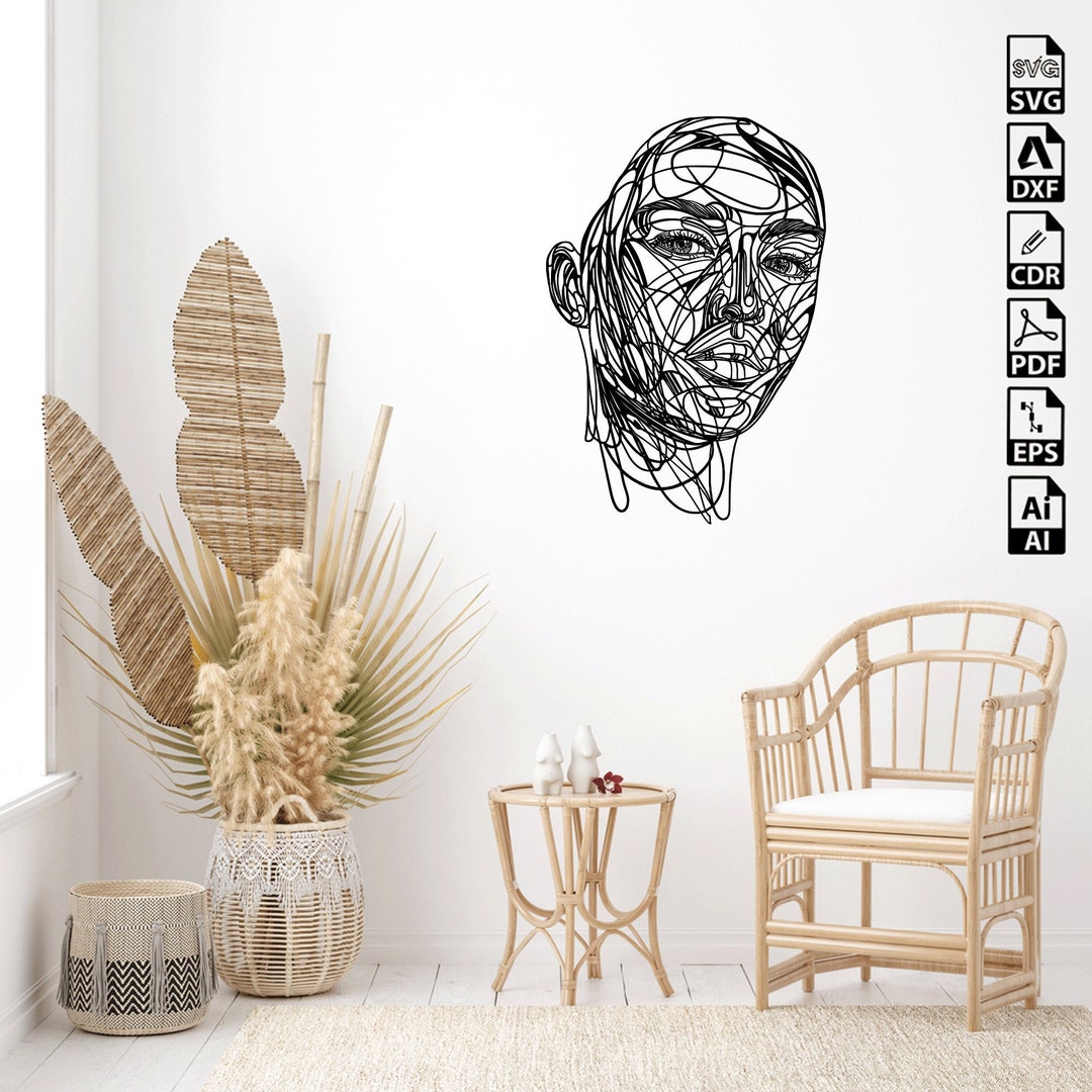 Woman Girl Dxf Line Art Svg Digital Download Laser Cut Cnc - Etsy