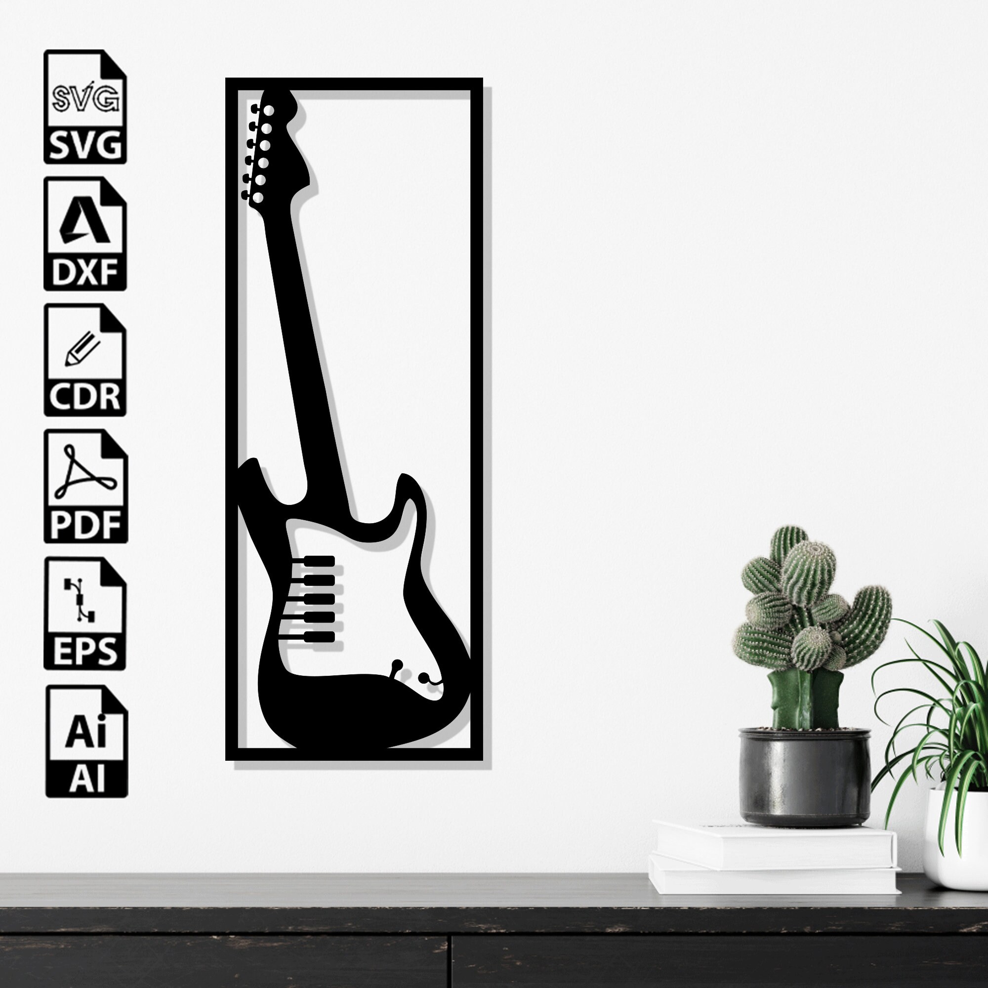 Electro Acoustic Bass Guitar Dxf Svg Pdf Digital Download Laser Cut Cnc ...