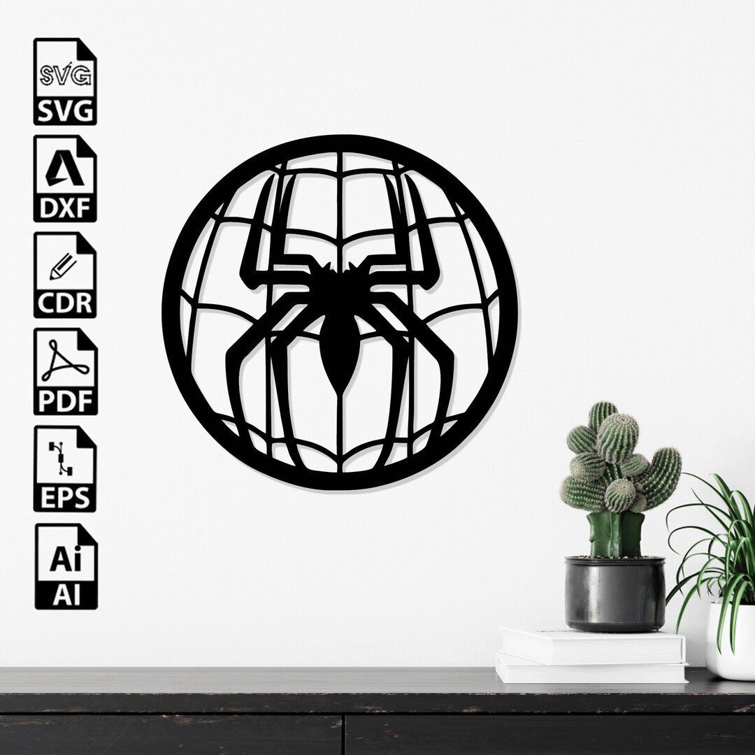 Spider Dxf Svg Digital Download Laser Cut Cnc Cutting Router Glowforge ...