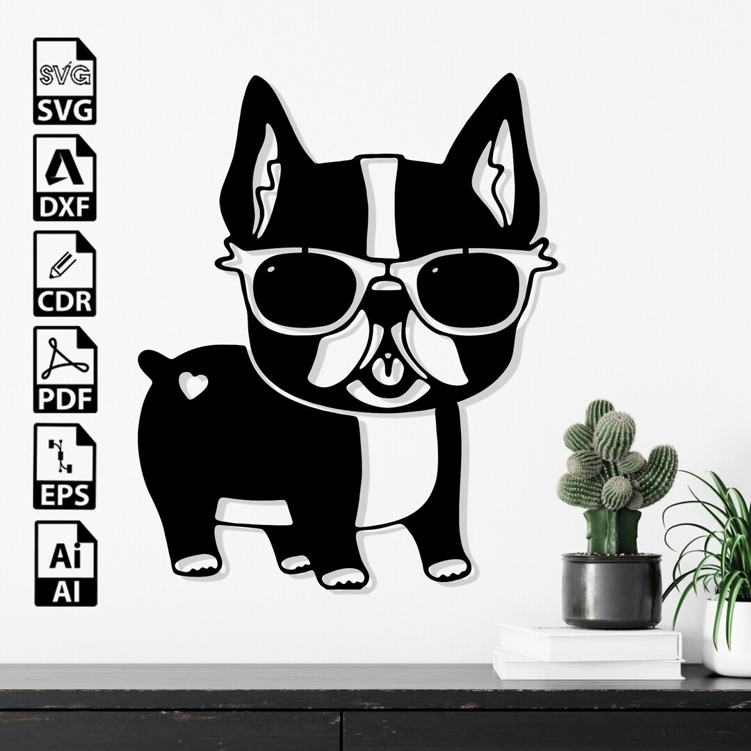 French Bulldog Dog Cute Dxf Svg Digital Download Laser Cut Cnc Cutting ...