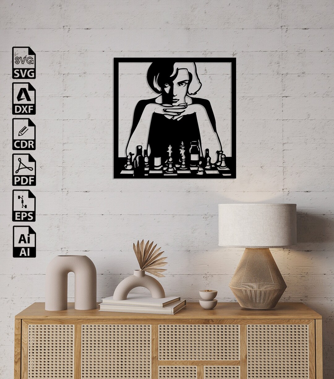 Chess, Queen's Gambit Dxf Svg Pdf Digital Download Laser Cut Cnc ...