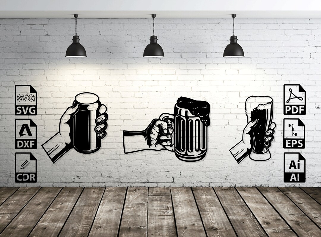 Beer Cheers SVG DXF: Laser Cut Files, CNC Router, Cricut (digital ...