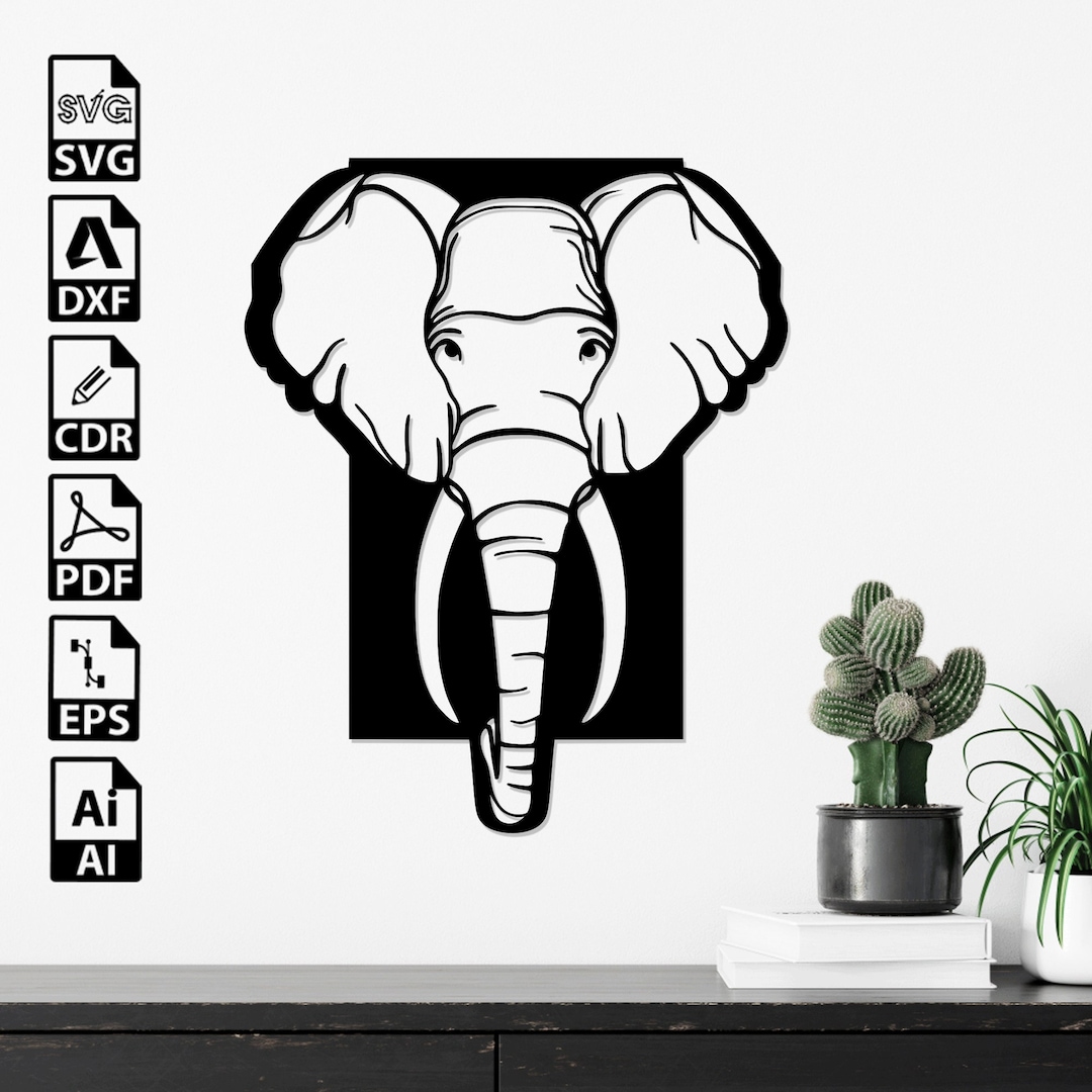 Elephant Dxf Svg Pdf Digital Download Laser Cut Cnc Cutting Router ...