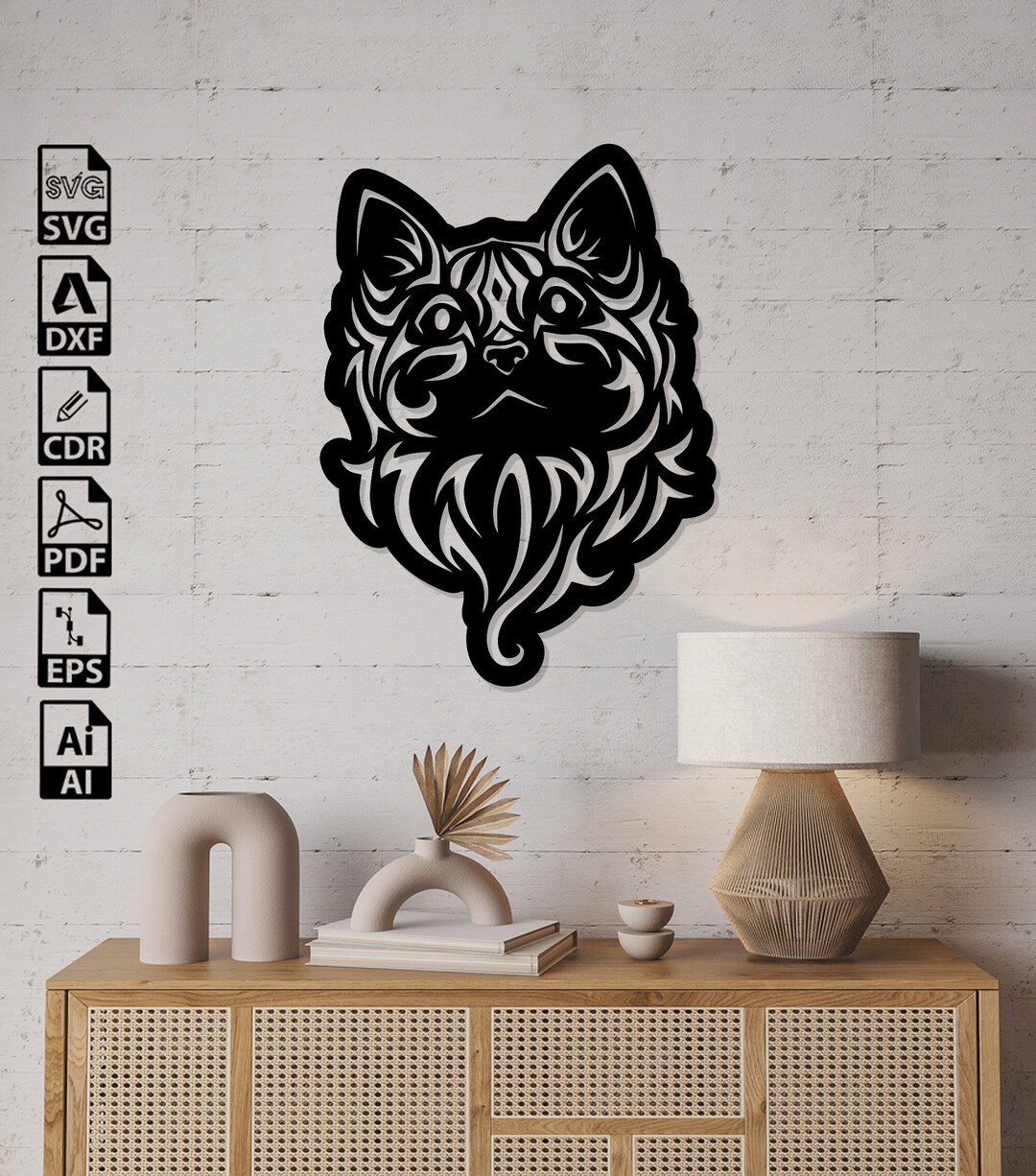 Cat Dxf Svg Pdf Digital Download Kitten Laser Cut Cnc Cutting Router ...