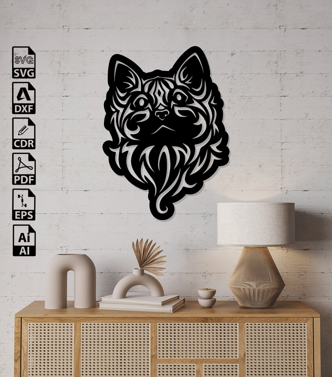 Cat Dxf Svg Pdf Digital Download Kitten Laser Cut Cnc Cutting Router ...