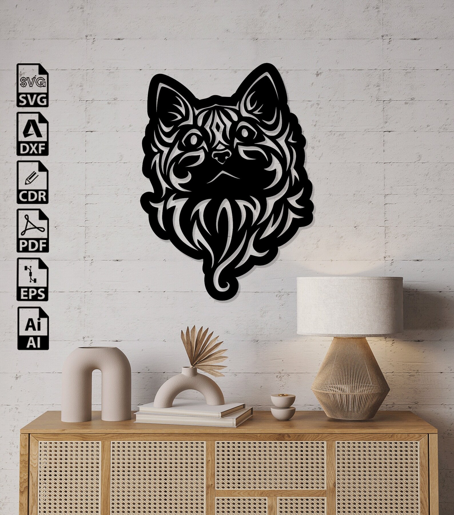 Cat Dxf Svg Pdf Digital Download Kitten Laser Cut Cnc Cutting Router ...