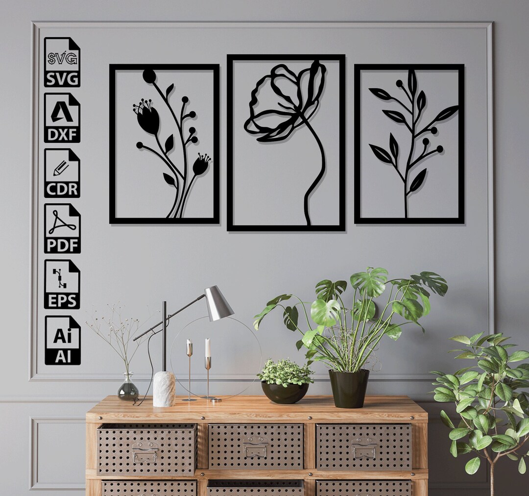 Flowers Poppy Dxf Svg Digital Download Laser Cut Cnc Cutting Router ...