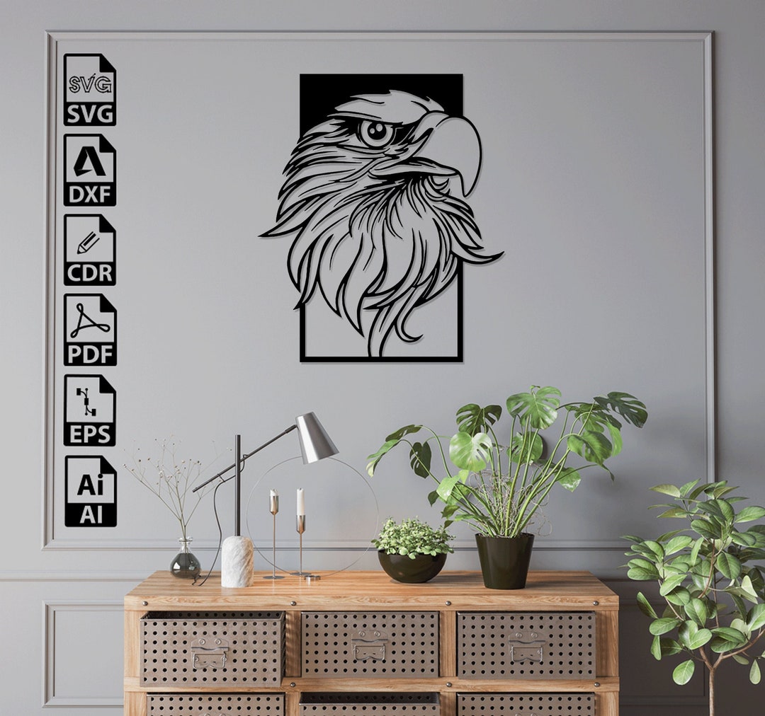 Eagle Dxf Eagle Head Svg Pdf Digital Download Laser Cut Cnc Cutting ...