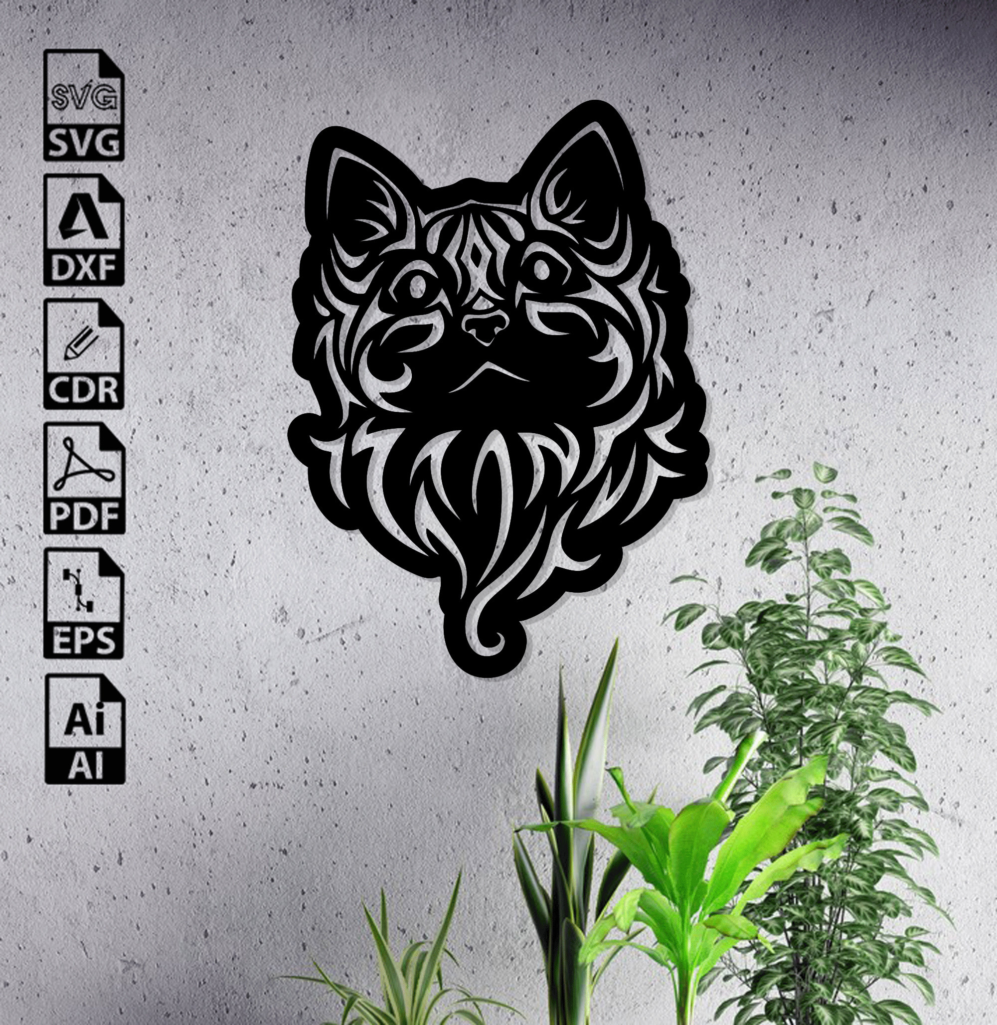 Cat Dxf Svg Pdf Digital Download Kitten Laser Cut Cnc Cutting - Etsy