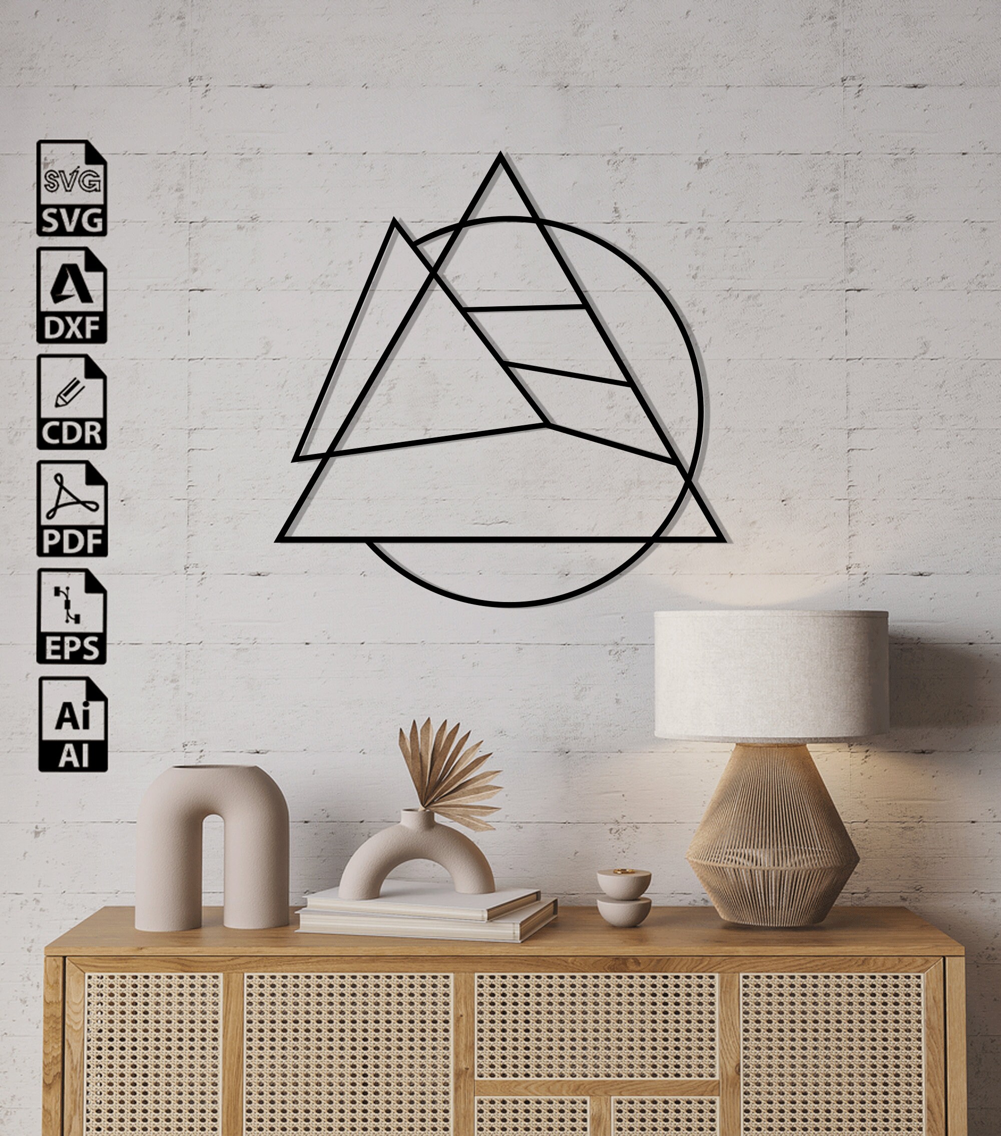 Geometric Triangle Circle Dxf Svg Digital Download Laser Cut Cnc ...