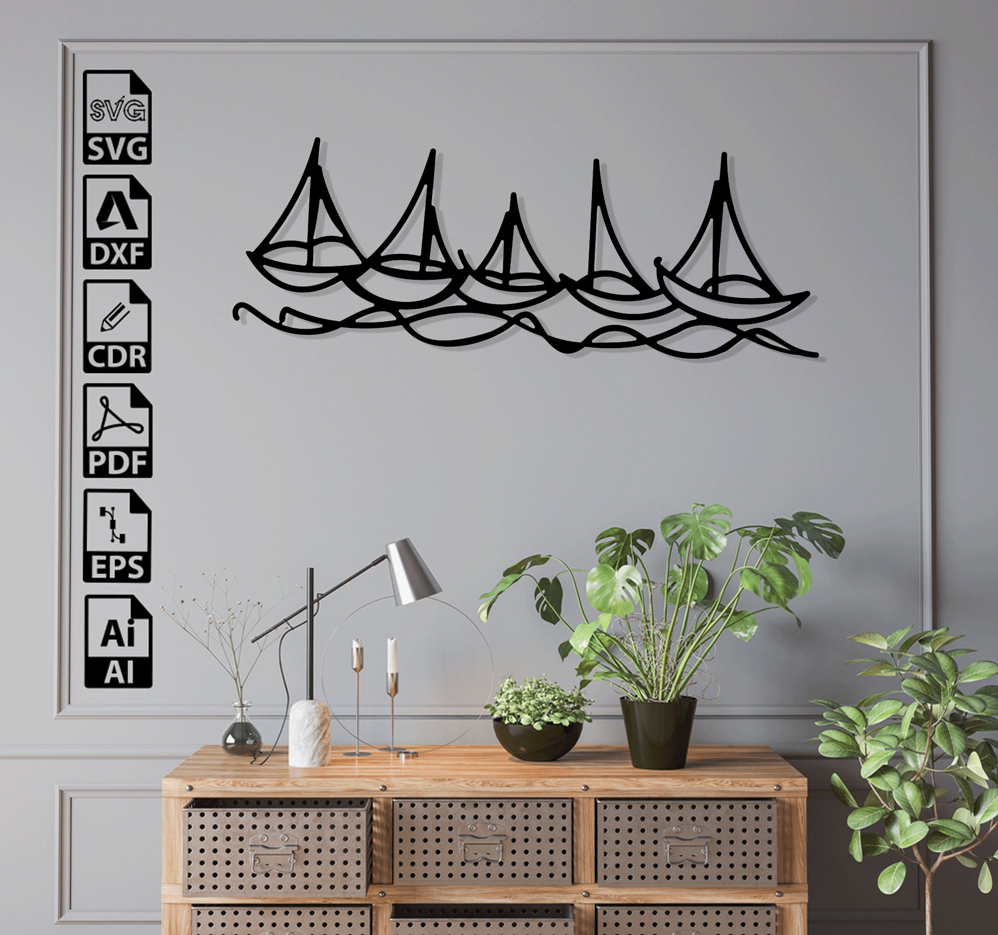 Boats Ship Sea Ocean Dxf Svg Digital Download Laser Cut Cnc Cutting ...