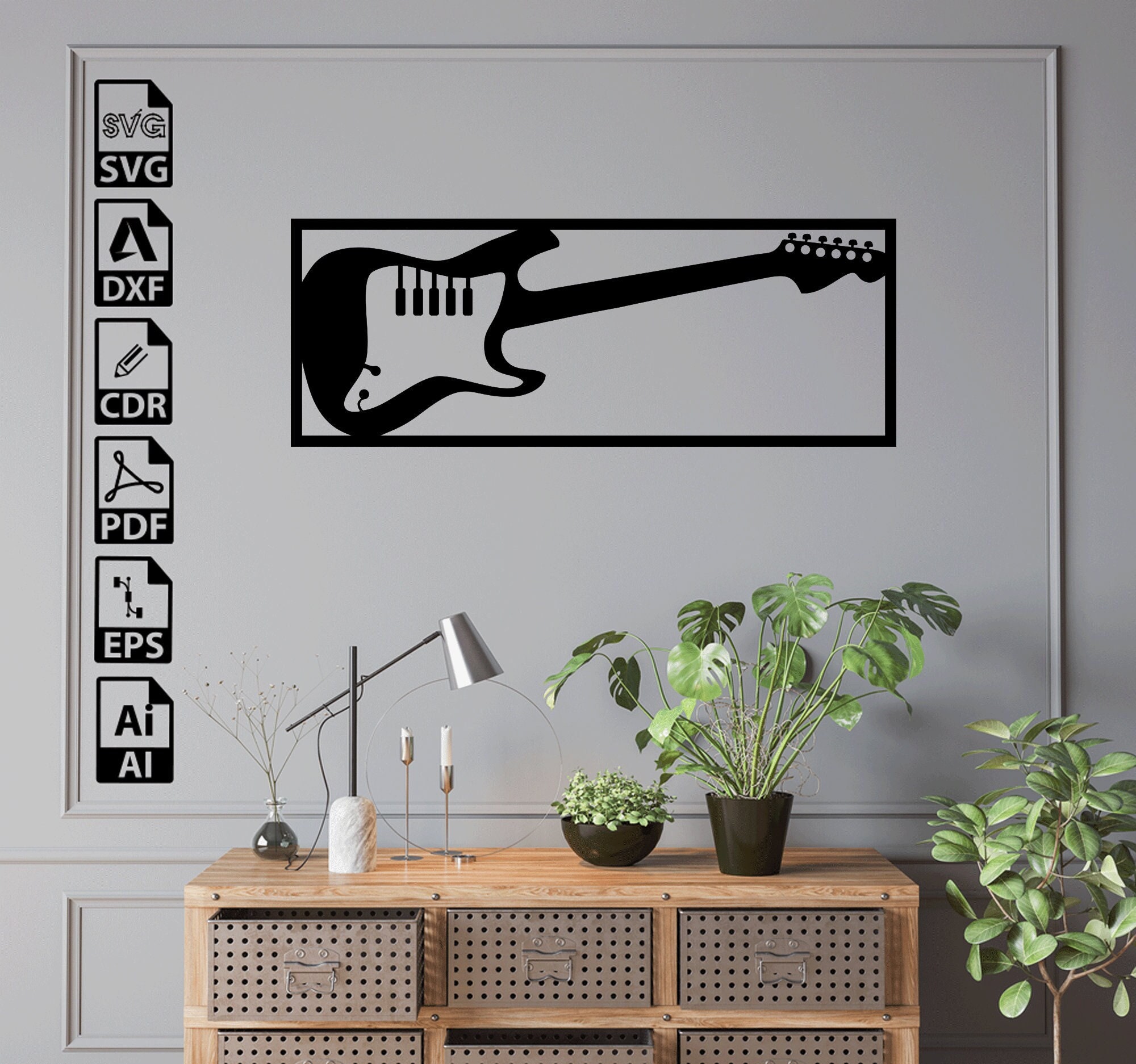 Electro Acoustic Bass Guitar Dxf Svg Pdf Digital Download Laser Cut Cnc ...