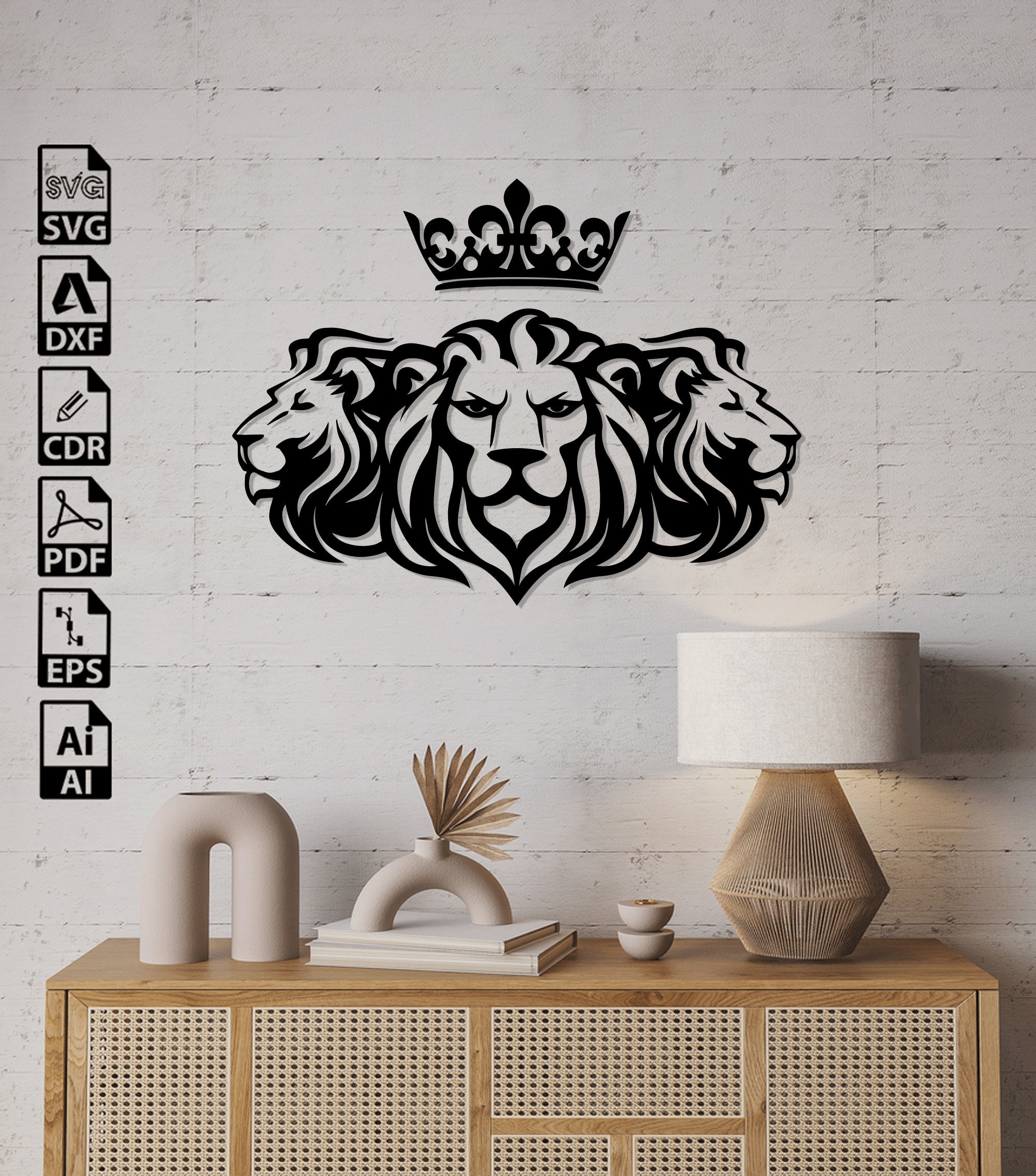 Lion Dxf Lions Svg Pdf Digital Printing Download Laser Cut Cnc Cutting ...