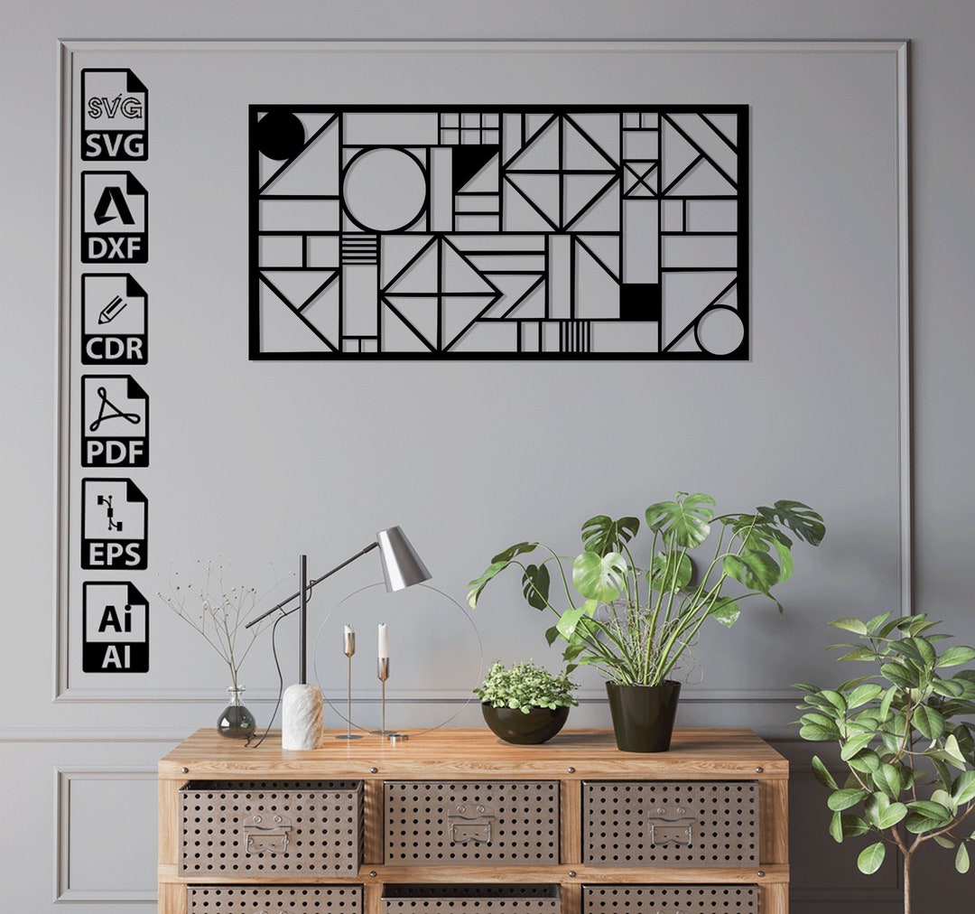 Geometric Abstract Laser Cut SVG DXF Files – Cricut, CNC, Wall Art ...