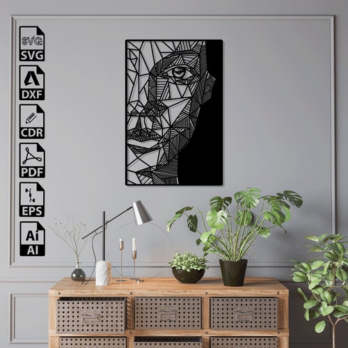 Cool Woman Face Girl Dxf Svg Pdf Digital Download Laser Cut - Etsy