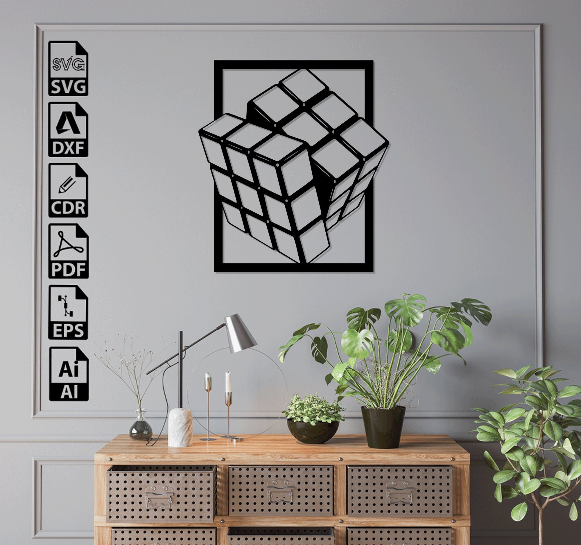 Rubik's Cube Dxf Cube Svg Digital Download Laser Cut Cnc Cutting Router ...