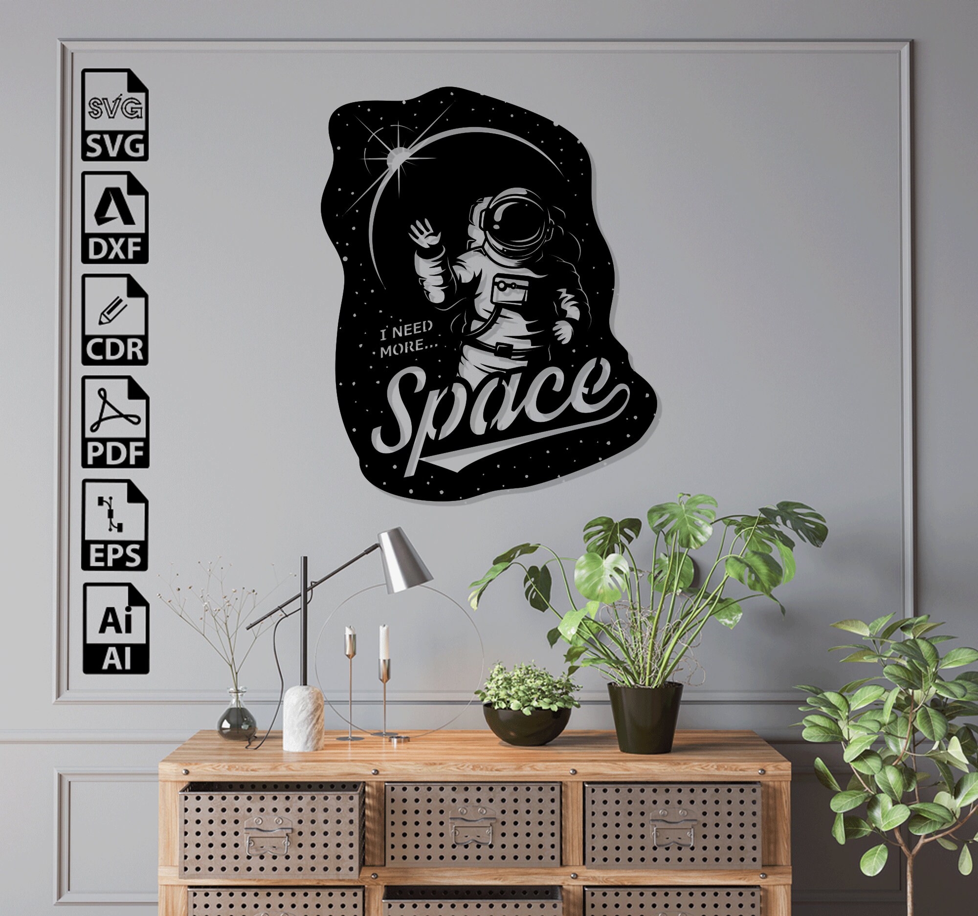 Space Astronaut Dxf Planet Svg Pdf Digital Download Laser Cut Cnc ...