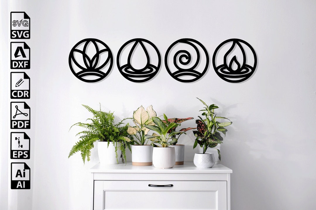 4 Elements Laser Cut Files: SVG DXF Vector Template (digital Download ...