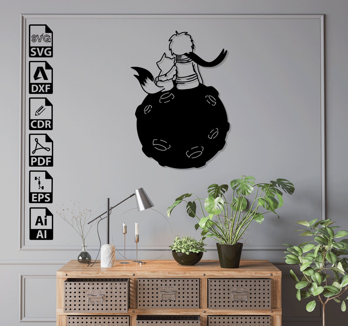 Little Prince Fox Dxf Svg Pdf Digital Download Laser Cut Cnc Cutting ...