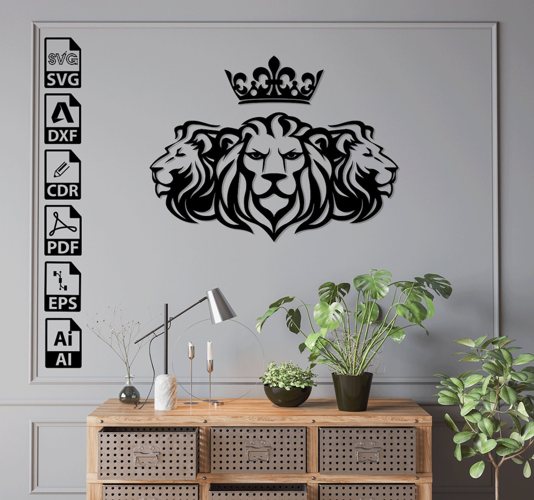 Lion Dxf Lions Svg Pdf Digital Printing Download Laser Cut Cnc Cutting ...