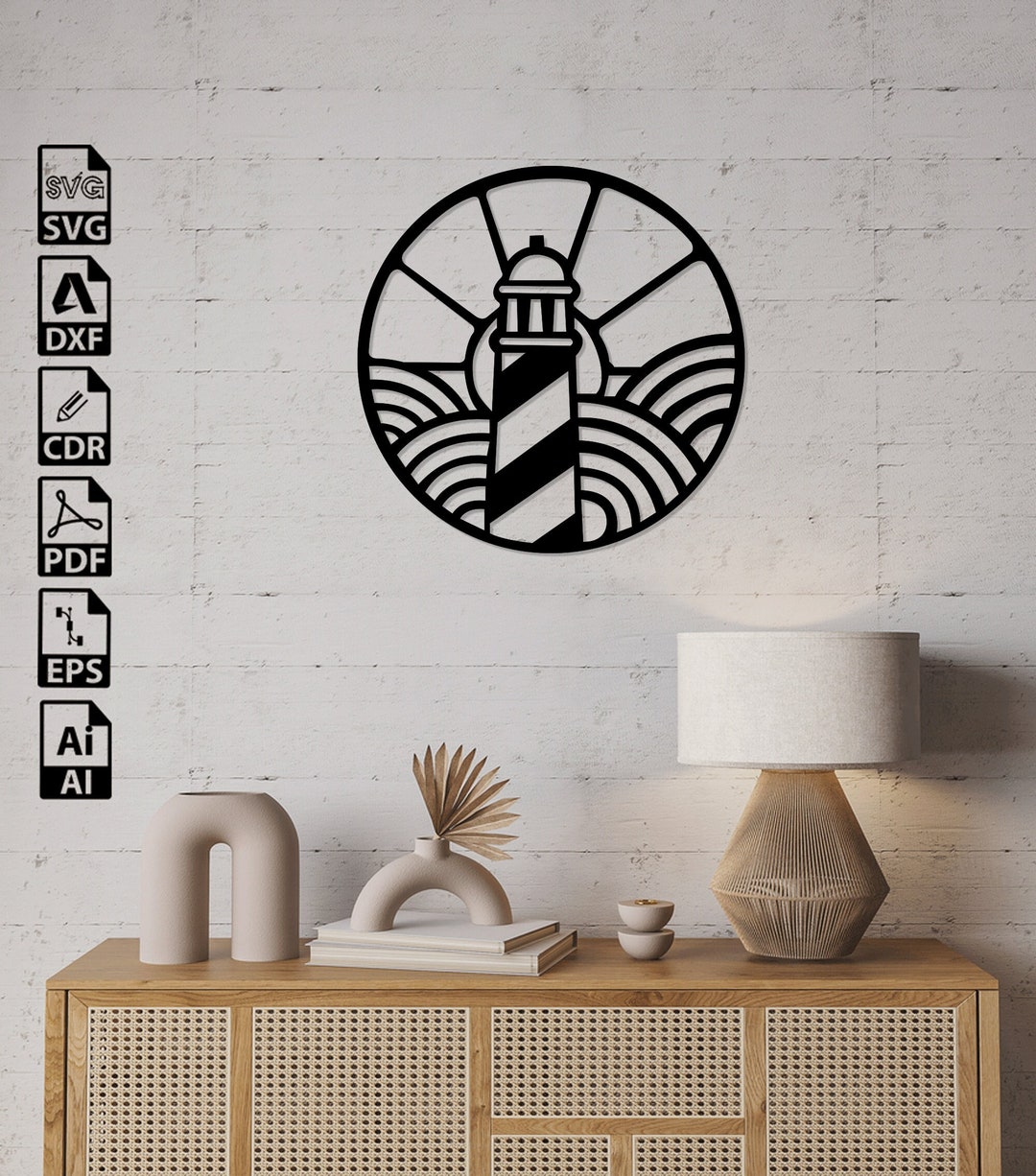 Lighthouse Ocean Dxf Ship Svg Anchor Pdf Digital Download Laser Cut Cnc ...