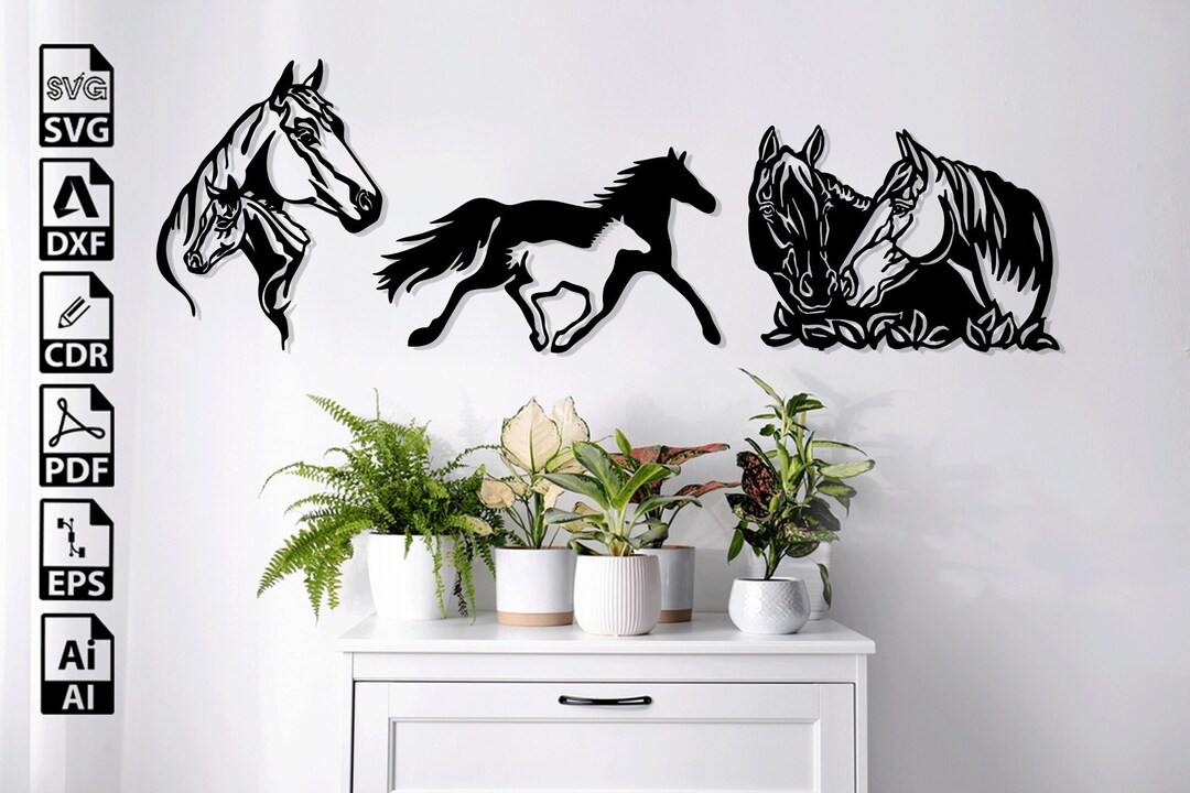 Pferd Dxf Svg Pdf Digital Download Pferde Laser Cut Cnc - Etsy.de