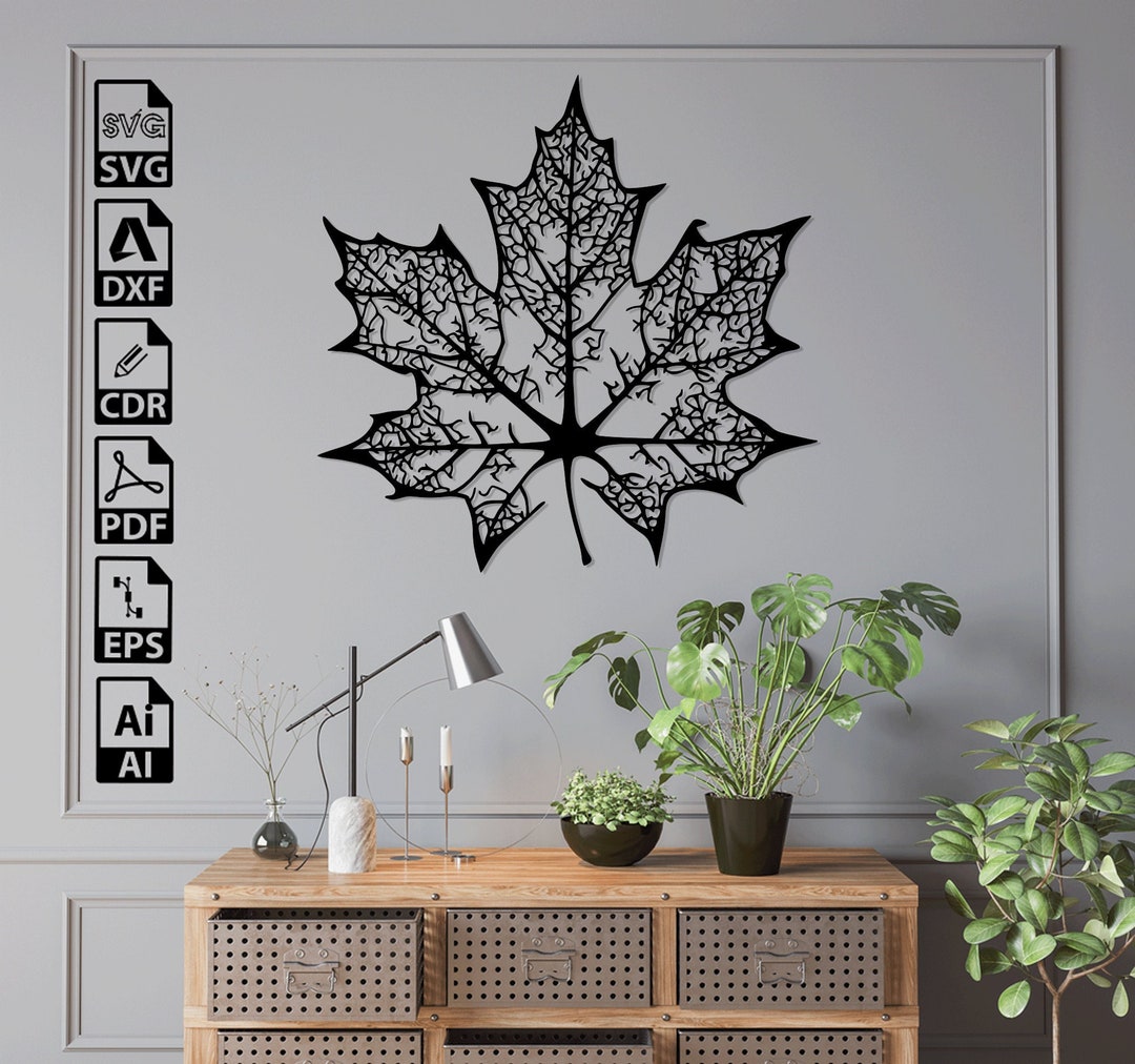 Autumn Leaf Branch Laser Cut File: SVG, DXF, CNC, Cricut (digital ...