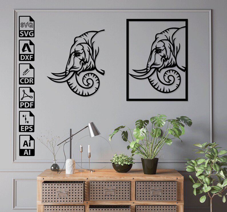 Elephant Dxf Svg Pdf Digital Download Laser Cut Cnc Cutting - Etsy