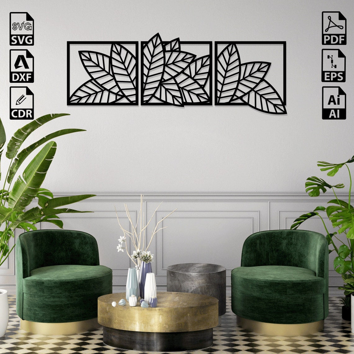 Leaves Flowers Dxf Svg Digital Download Laser Cut Cnc Cutting - Etsy