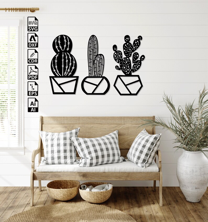Cactus Tree Dxf Svg Pdf Digital Download Laser Cut Cnc Cutting Router ...