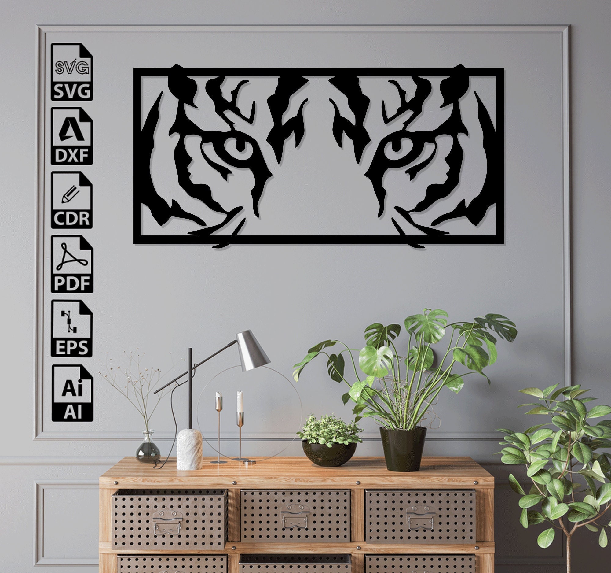 Tiger Dxf Tiger Svg Pdf Digital Download Laser Cut Cnc Cutting Router ...